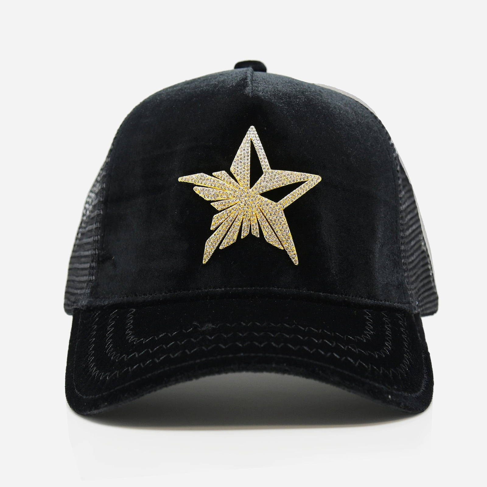 Star Logo Black Trucker Hat Golden Logo – Gold Star Hat